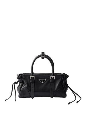 Prada Small Leather Shoulder Bag - Black
