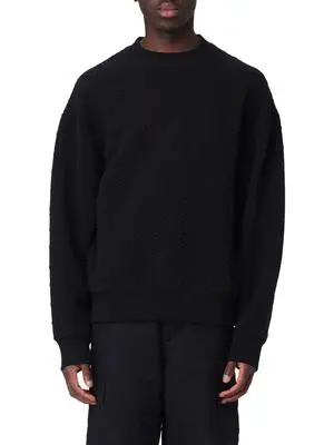 Amiri Cotton Blend Textured Monogram Crewneck Sweater - Black