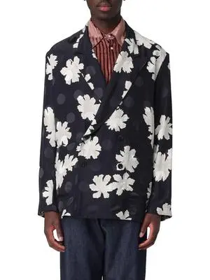 Dries Van Noten Printed Double-breasted Jacket - Black