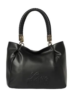 Moschino Braided Handle Shoulder Bag - Black