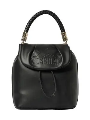 Moschino Backpack With Braided Top Handle - Black