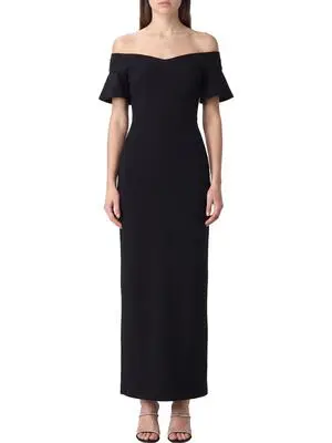 Solace London Off-the-shoulder Maxi Dress With Flared Sleeves - Black