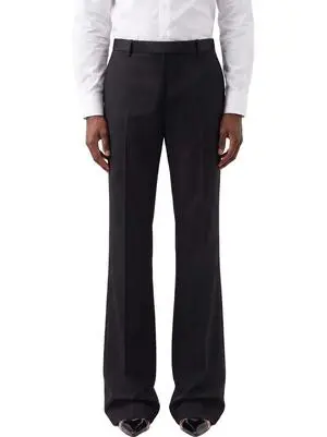 TOM FORD Mid-rise Wool Flared Tailored Trousers With Off-centre Closure - Black