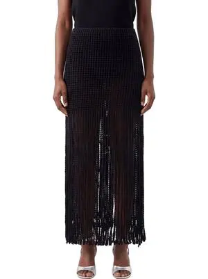 ALAÏA Alaïa Midi Skirt In Openwork Viscose Knit