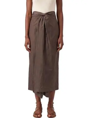 RÓHE Off-the-shoulder Sweetheart Neckline Viscose Top - Brown
