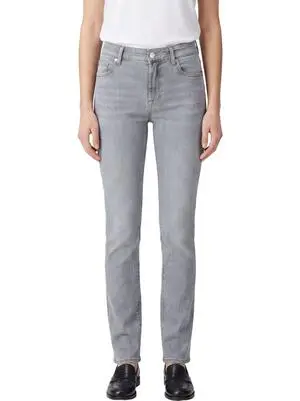 7 For All Mankind High-waisted Skinny Jeans - Grey