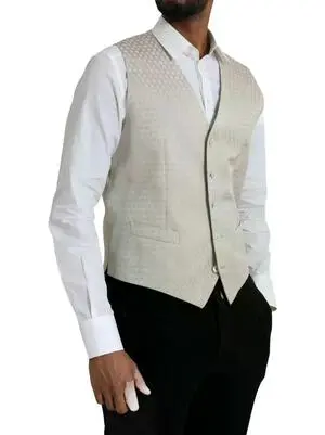 Dolce & Gabbana Geometric Pattern Woven Waistcoat - Neutrals