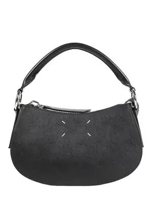 MAISON MARGIELA Saffiano Leather Hobo Bag - Black