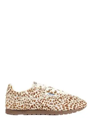 AUTRY Windspin Leopard Print Calf Hair Sneakers - Brown