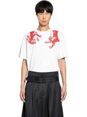 Simone Rocha Hare Ilustration Print T-shirt - White