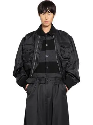 Simone Rocha Satin Bomber Jacket - Black