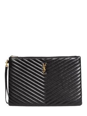 Saint Laurent Cassandre Matelassé Document Holder - Black