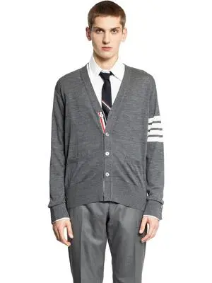 Thom Browne Thom Browne Merino Wool 4-Bar Cardigan Grey
