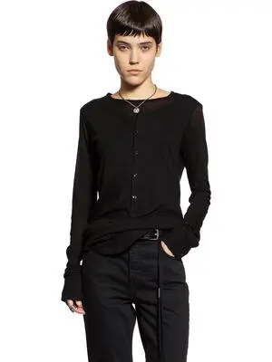 ANN DEMEULEMEESTER Double Layer Serafino Top - Black