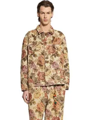 SONG FOR THE MUTE SONG FOR THE MUTE Multicolor Floral Jacquard Worker Jacket
