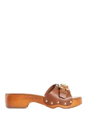 Chloé Jeannette Mule Clogs With Buckled Strap - Brown