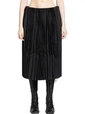 Comme Des Garçons Pleated Midi Skirt - Black