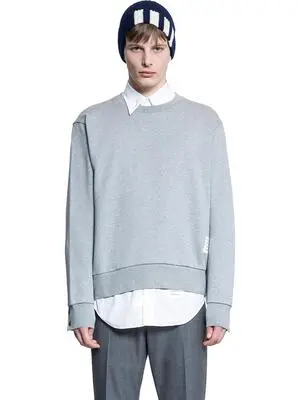 Thom Browne Loopback Stripe Sweatshirt - Grey