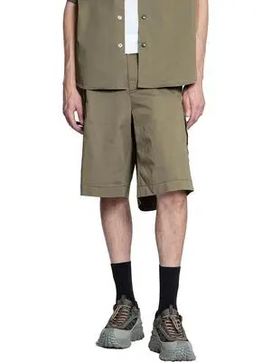 Moncler Cotton Gabardine Cargo Shorts - Green