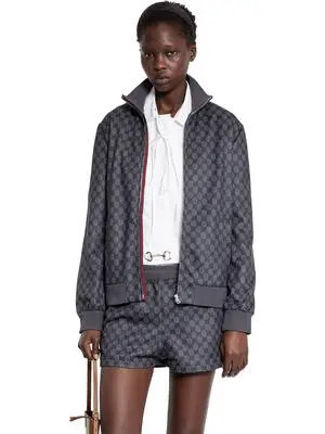 Gucci Gg Technical Jersey Track Jacket - Grey