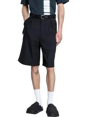 KUON Twill Suiting Wide Leg Trousers - Black