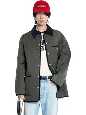 Valentino Garavani Quilted Nylon Jacket With Vlogo Patch - Green