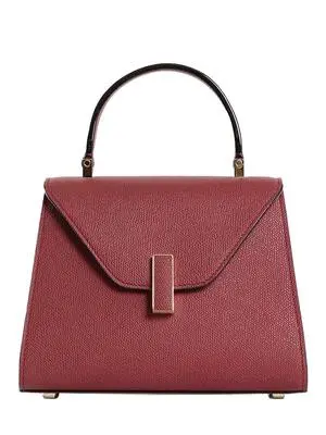VALEXTRA Top Handle Bag With Signature Black Lacquered Costa Edges - Red
