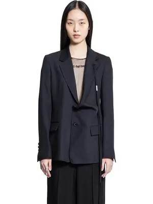ANN DEMEULEMEESTER Asymmetrical Notched Lapel Blazer - Black