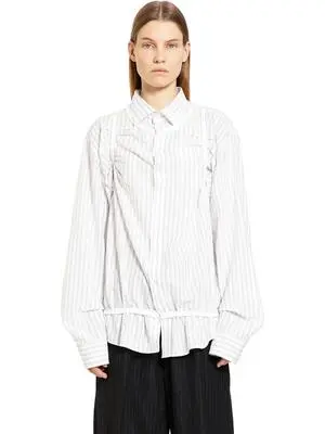 MAISON MARGIELA Maison Margiela Striped Cotton Poplin Shirt With Grosgrain Detail