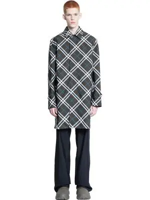 Burberry Check Nylon Mid-length Car Coat - Brown