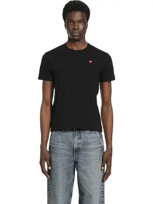 Play Comme Des Garcon Small Heart Cotton T-shirt - Black