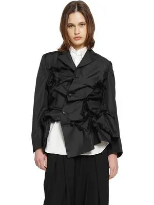 Comme Des Garçons Gathered Single-breasted Blazer - Black