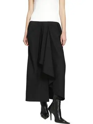 Givenchy Draped Wool-mohair Skirt - Black