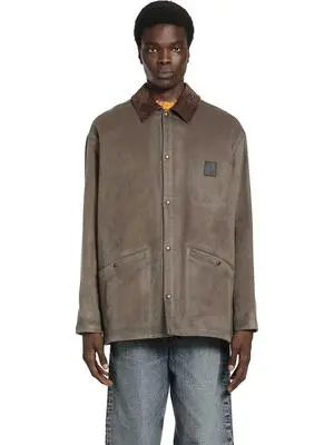 Loewe Overshirt In Cotton Blend - Brown