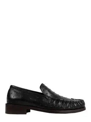 Acne Studios Ostrich-printed Leather Loafers - Black
