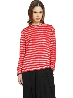 COMME DES GARÇONS COMME DES GARCONS Striped Cotton Jersey Long Sleeve T-Shirt