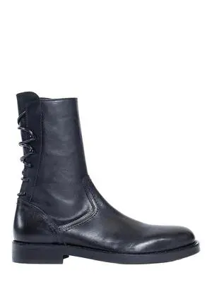 ANN DEMEULEMEESTER Henrica Ankle Boots In Santiago Leather - Black