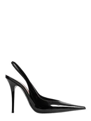 Amina Muaddi Anok Slingback Patent Leather Pumps - Black