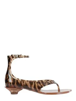 Chloé Sculptural Jelly Sandals With Buckled Ankle Strap - Brown