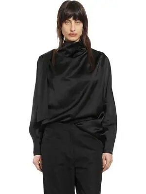 TOTEME Cowl Neck Blouse - Black
