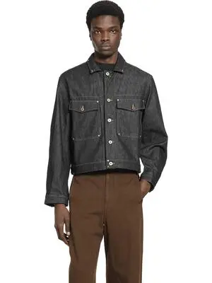 LEMAIRE Studded Trucker Denim Jacket - Grey