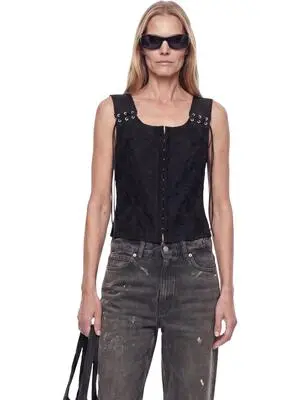 Our Legacy Floral Jacquard Vest - Black