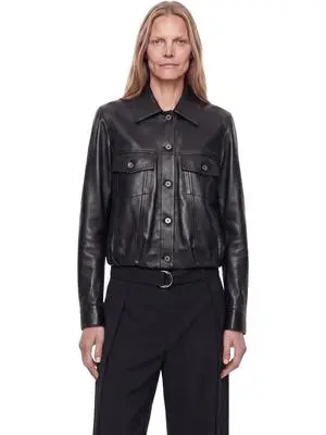 Loewe Nappa Lambskin Collared Jacket - Black