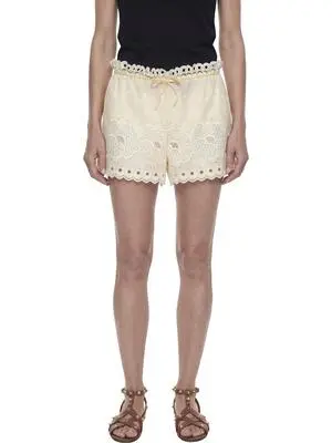 VALENTINO VALENTINO Fleur À Jour Sangallo Mini Shorts