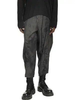Yohji Yamamoto Jacquard Draped Trousers - Grey