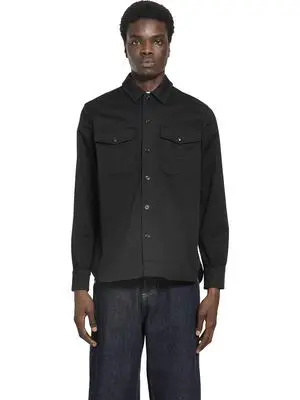 Moncler Stretch Cotton Gabardine Shirt - Black