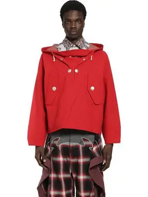 CRAIG GREEN Embroidered Linestitch Cagoule - Red