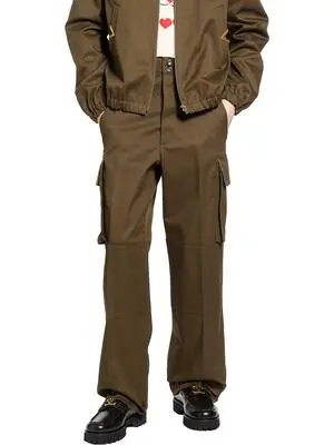 Valentino Garavani Cotton Gabardine Cargo Pants - Green