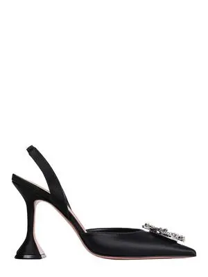 Amina Muaddi Amina Muaddi Begum Sling 95 Satin Pumps Black
