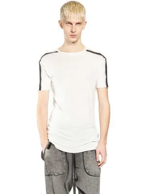 THOM KROM Spliced Viscose Linen T-shirt - White